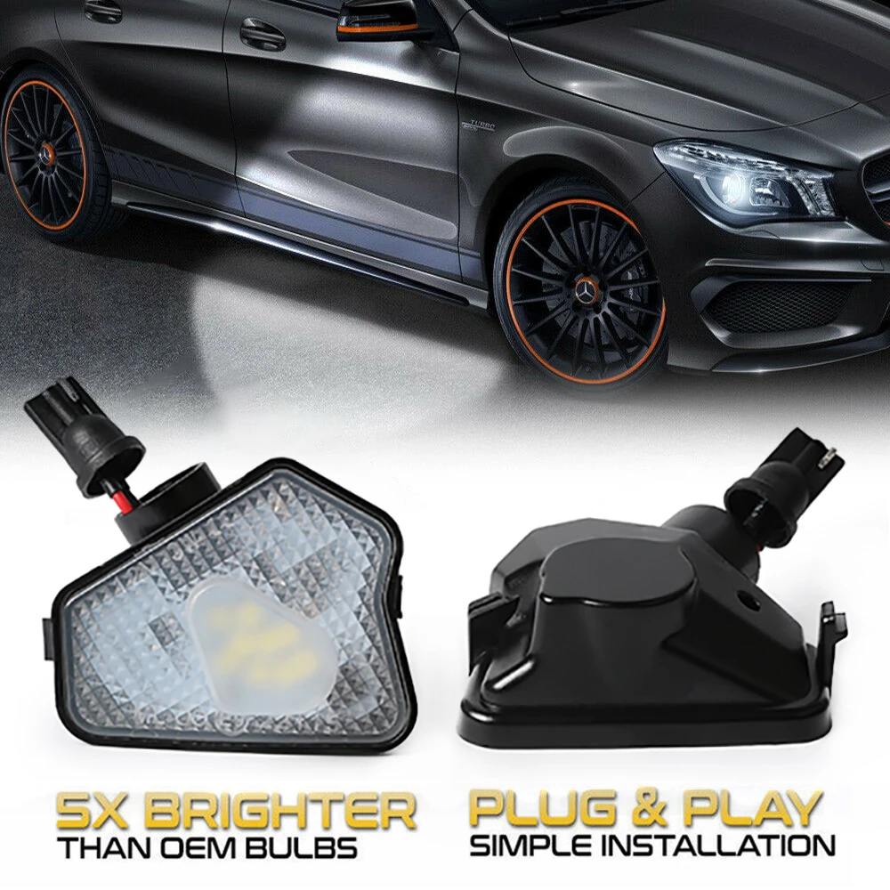 2pcs Led Under Side Mirror Light Puddle Lamps For Mercedes Benz W176 ...