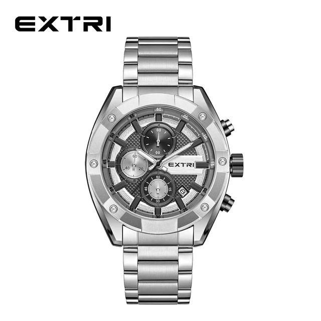 New Extri Brand Men's Watch Business Sports wristwatch Gunmetal Grey ...