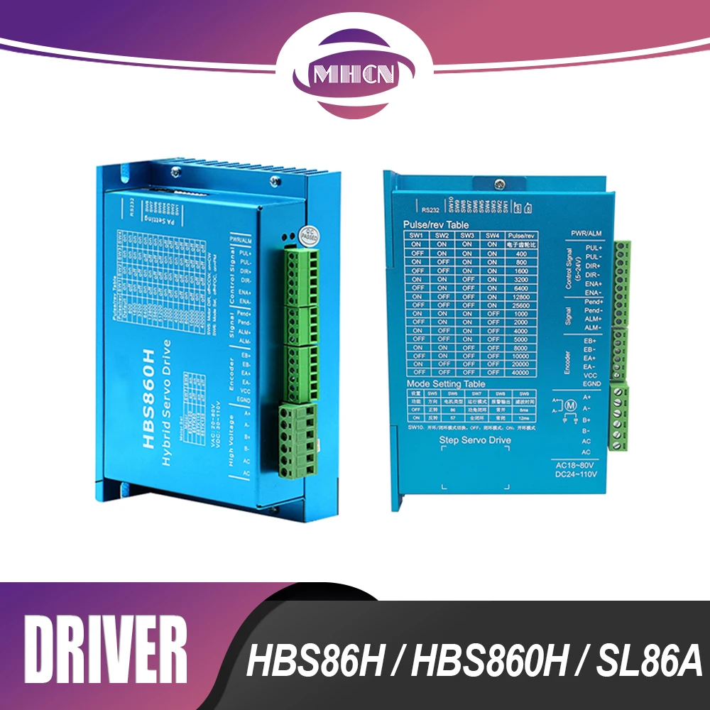 MHCN NEW Hybrid Servo Driver HBS860H / HBS86H / SL86A 20-80V DC 30-110V ...