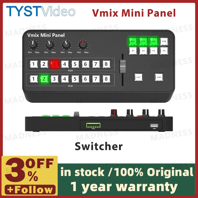 TYST-Video-Vmix-Mini-Switcher-BDM-Control-Panel-MIDI2-0-Video-Recording ...