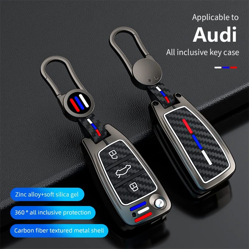 zinc alloy Car Key Cases Cover Fob For Audi A1 A3 A6 C5 C6 Q3 Q2 Q7 TT ...