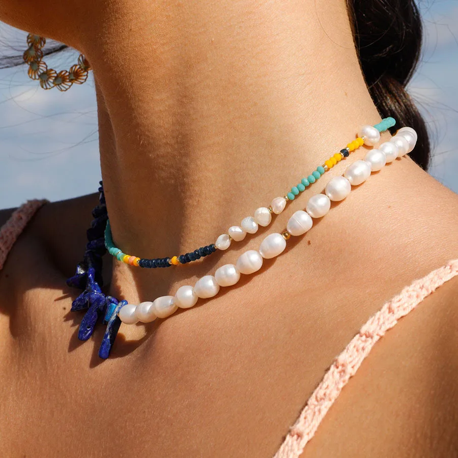 100% natural pearl design fashion necklace beach holiday wind natural ...