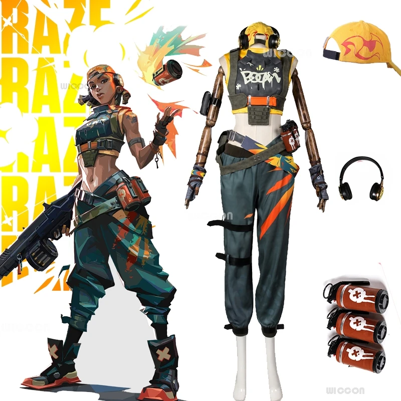 Traje-de-Cosplay-del-juego-Valorant-Raze-para-mujer-adulta-traje-de ...