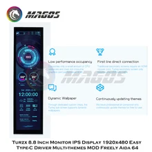 Turzx 8.8 Inch Monitor IPS Display 1920x480 Easy Type-C Driver Multi ...
