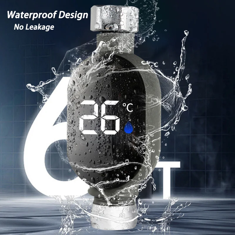 Black Bathroom Led Display 0℃~99℃ Home Water Shower Thermometer Water ...