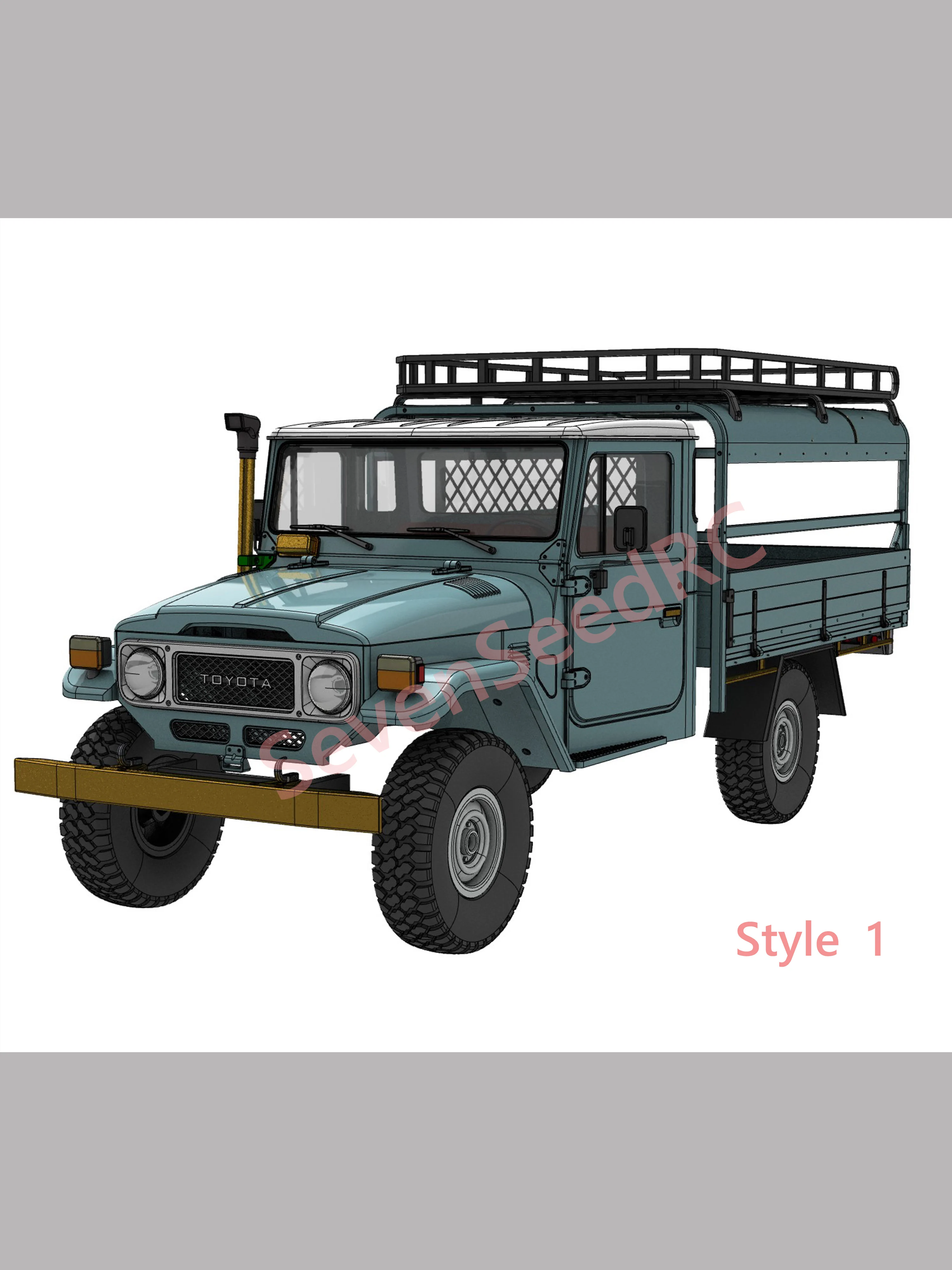 3D Print Car Body Kit FJ45 Hard Body 313/324 WHEELBASE SCX10 TRX4 NT4 ...