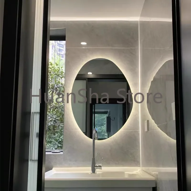 Electric-Nordic-Bathroom-Mirror-Led-Light-No-Fog-Smart-Odd-Shape ...