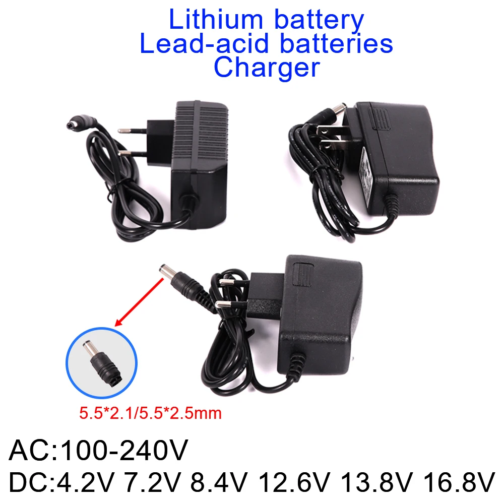 DC 4.2V 7.2V 8.4V 12.6V 13.8V 16.8V 1A 2A 18650 Lithium Battery Charger 12.6V 2A Power supply ...