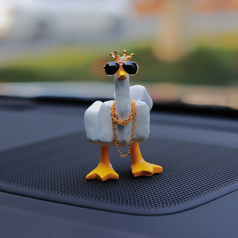 Funny-Vertical-Middle-Finger-Duck-Auto-Center-Console-Ornaments-Trend ...