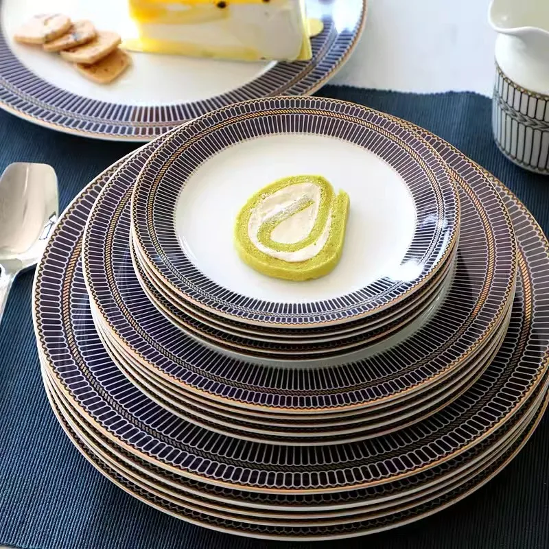 Plato-plano-de-cer-mica-para-aperitivos-juego-de-vajilla-de-estilo ...