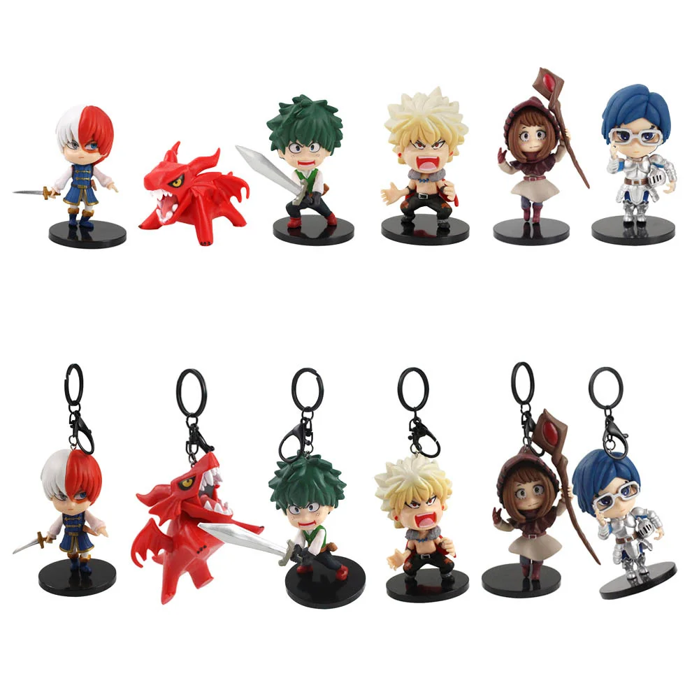 6pcs/set My Hero Academia Figure Keychains Midoriya Izuku Todoroki ...
