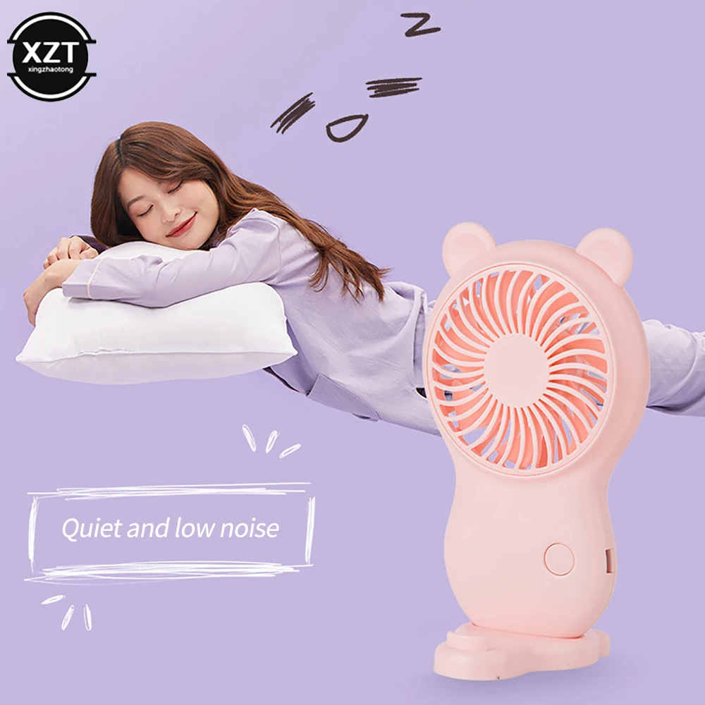 2023-New-Bear-Handheld-Pocket-Mini-Small-Fan-Portable-with-Stand-USB ...