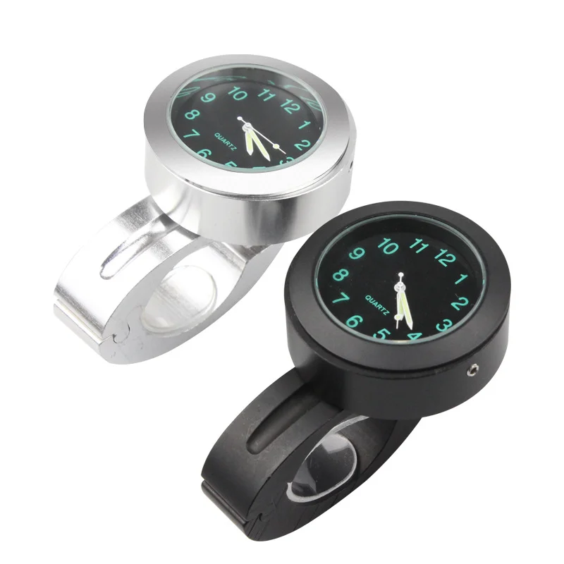Universal-Waterproof-Chrome-Motorcycle-Bike-Handlebar-Mount-Quartz ...