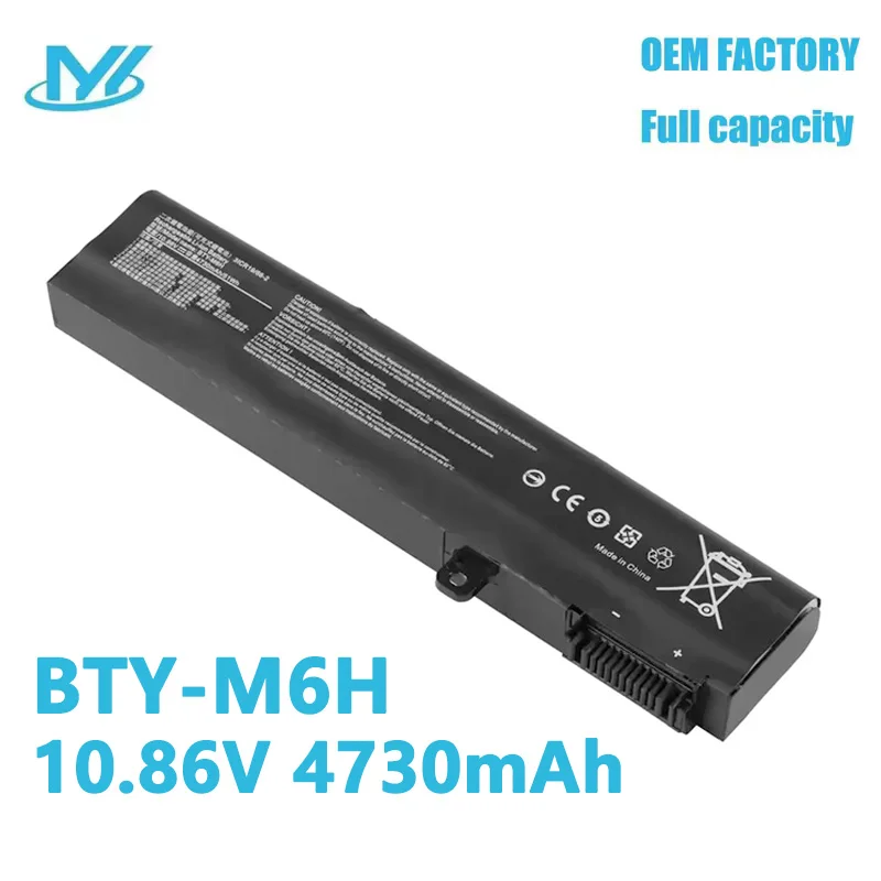 MYiYAE BTY-M6H Laptop Lithium Battery 10.86V 51Wh 4730mAh for MSI GE62 ...
