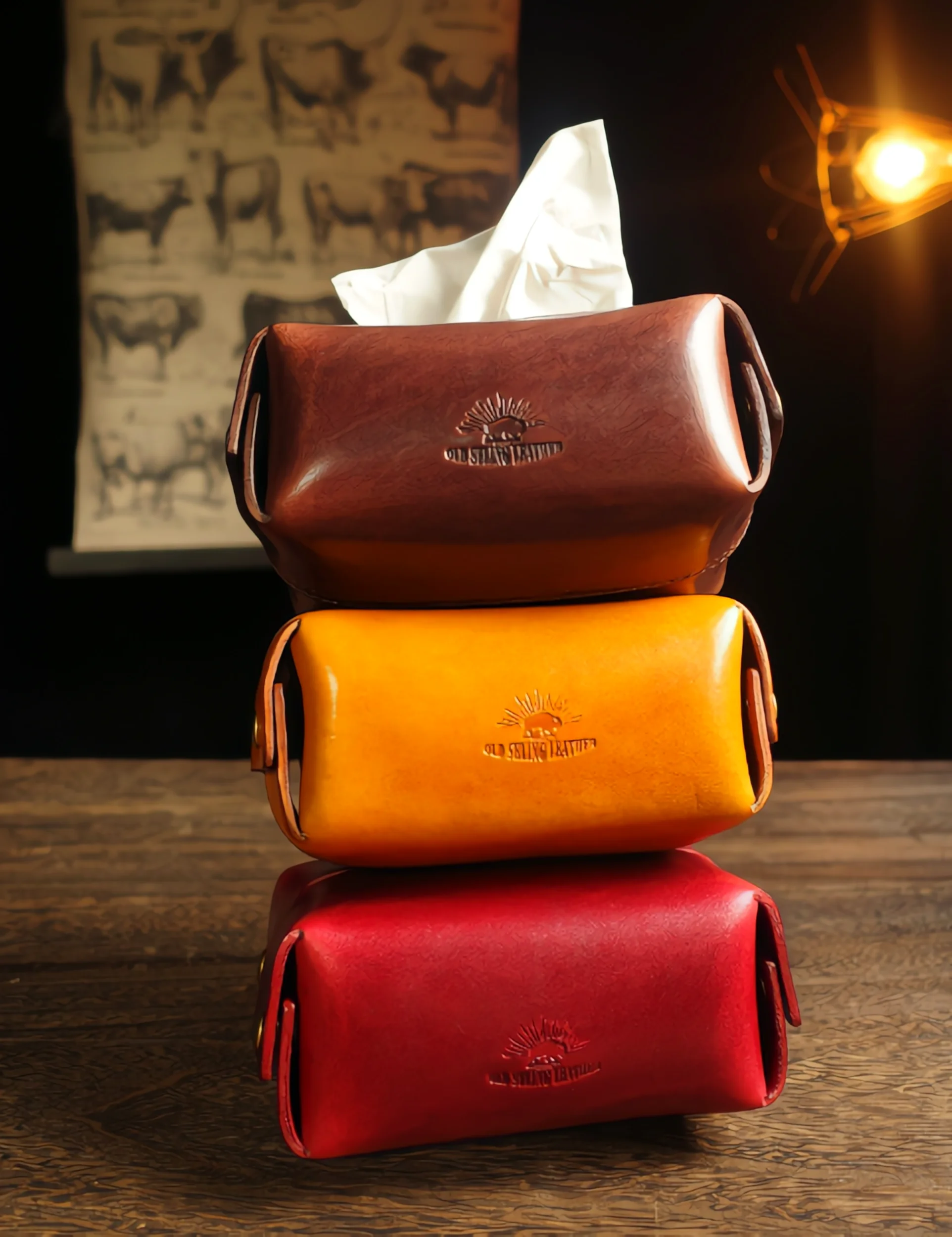 Minimalist-handmade-creative-plant-tanned-real-cowhide-home-tissue-box ...