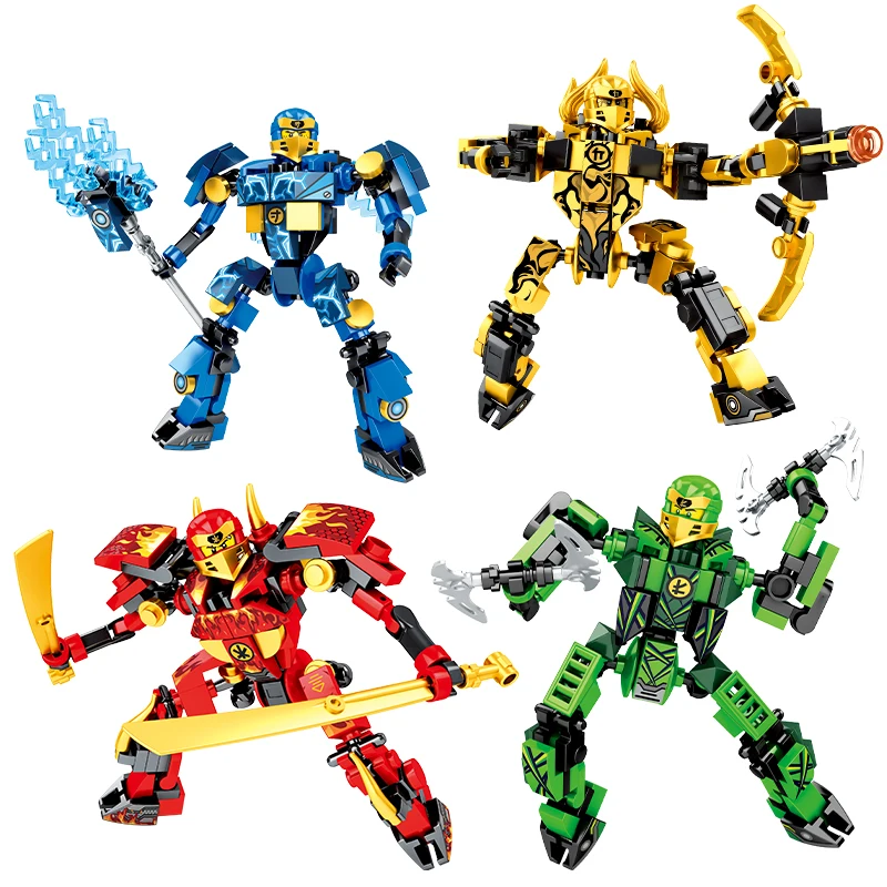 Moc Ninja Legacy Kai Jay Zane Lloyd Mech Super Armor Robot Figures ...