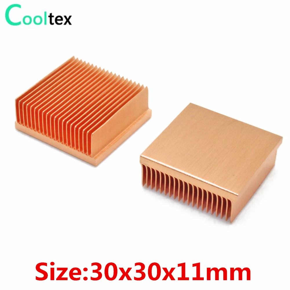 2pcs-30x30x11mm-Pure-Copper-Heatsink-DIY-Heat-Sink-Radiator-Cooler-for ...