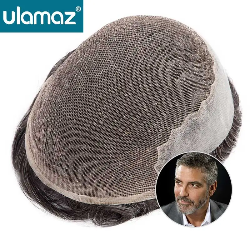 Q6 Hair System For Man Bleach Knots Lace Front Men's Capillary ...