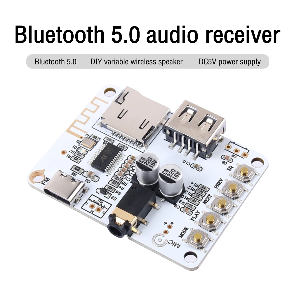 TYPE-C-DC-5V-Bluetooth-5-0-Audio-Receiver-Board-With-Usb-Tf-Card-Slot ...