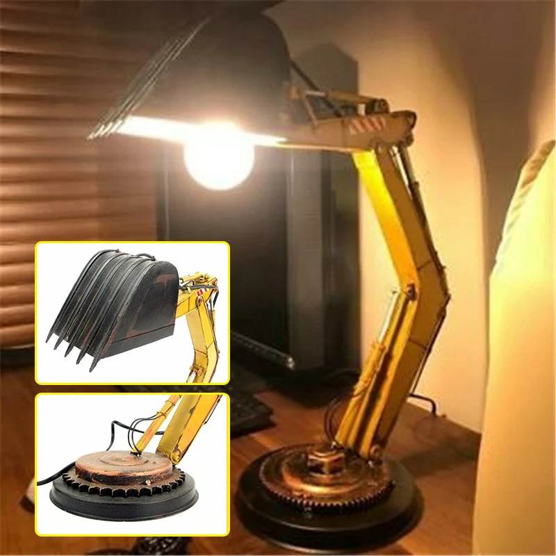 Desk-Lamp-Vintage-Iron-Excavator-Model-LED-Night-Stand-Lamp-Bedside ...
