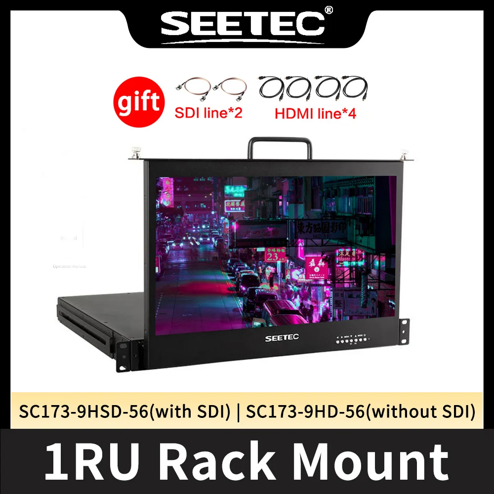 Seetec 17.3 Inch 1ru Pull Out Rack Mount Monitor Full Hd 1920x1080 ...