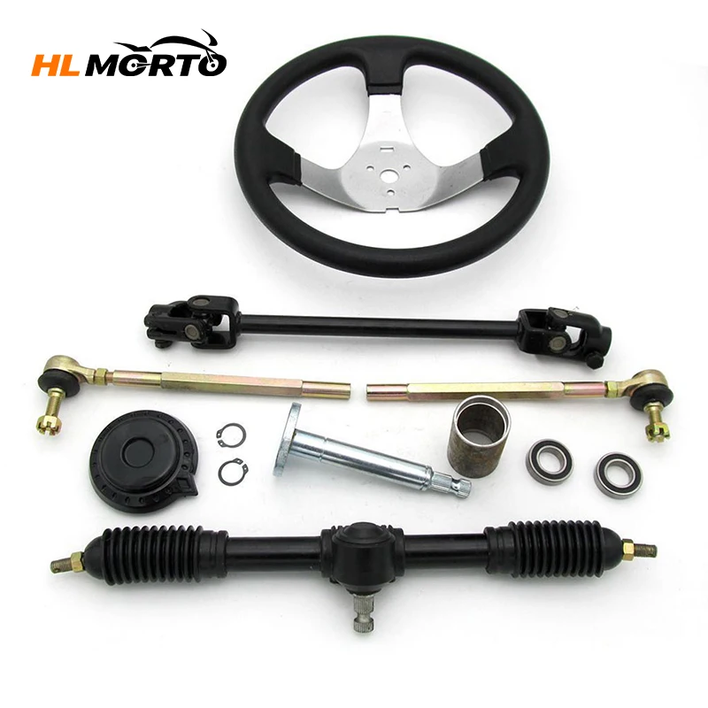 Kart-Steering-Assembly-Steering-Wheel-Steering-Ball-Head-Pull-Rod-Set ...
