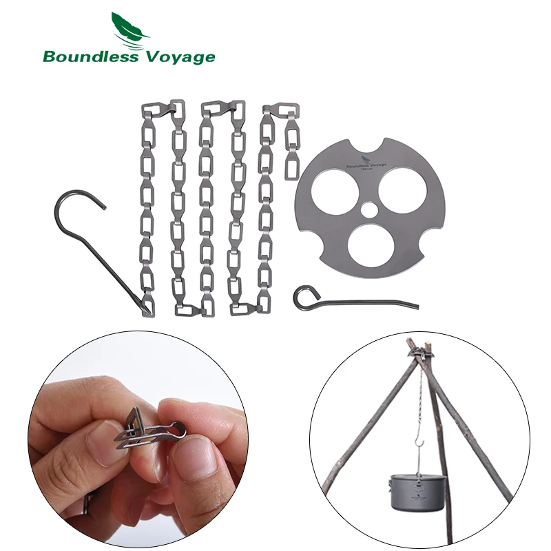 Boundless-Voyage-78cm-Titanium-Hanging-Chain-Camping-Pot-Chain-Link ...