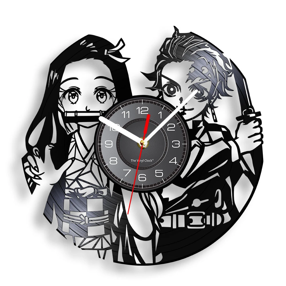 Demon Slayer Kimetsu no Yaiba Vinyl Record Wall Clock For Bedroom Anime ...