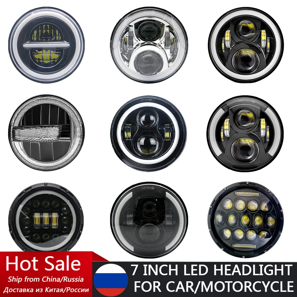 2x7inch-Round-halo-Headlights-4x4-7-LED-DRL-Headlight-For-Mazda-MX-5 ...
