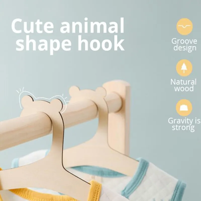 10-Pcs-Baby-Creative-Hanger-Rack-Baby-Wooden-Clothes-Hanger-Home-Baby ...