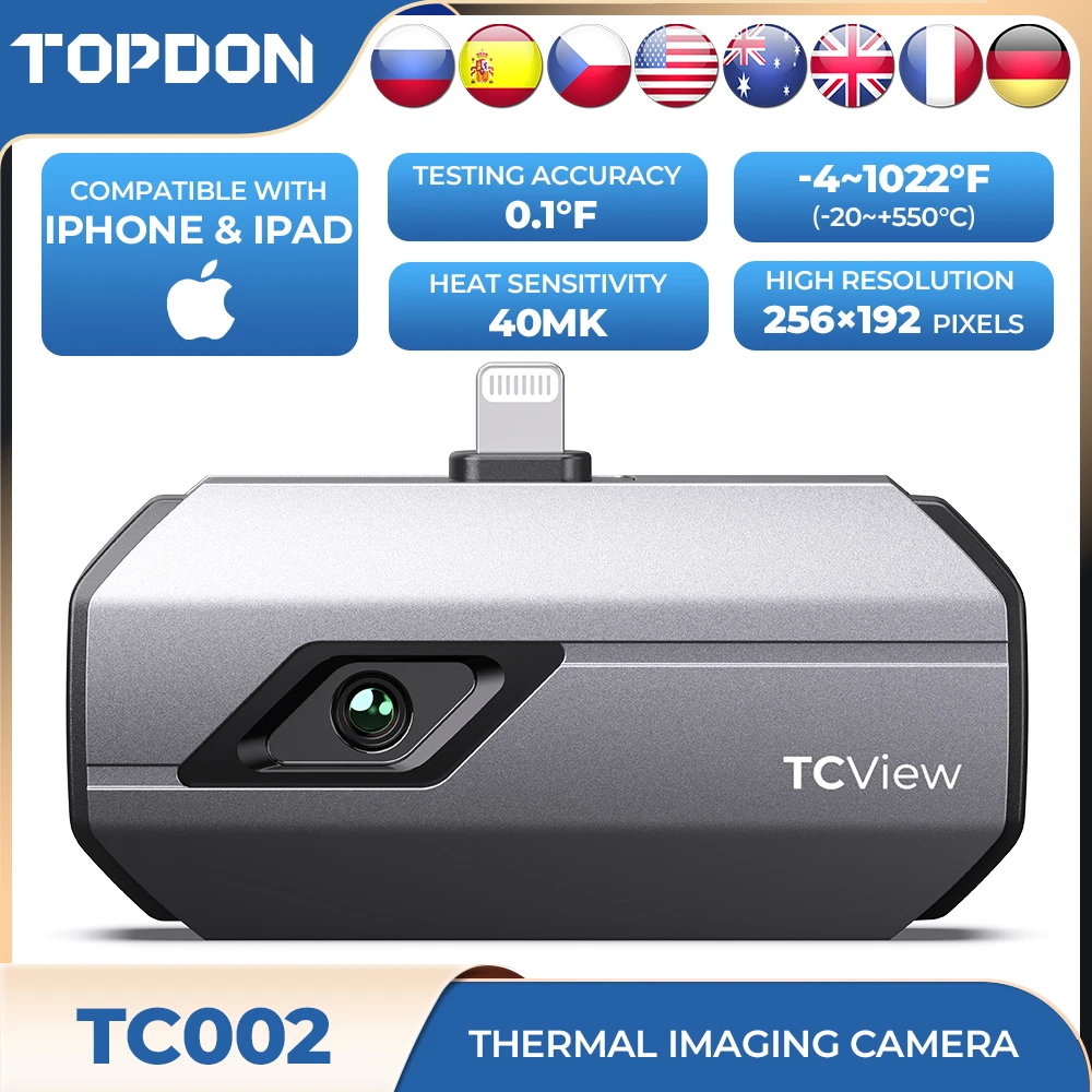 TOPDON TC002 New Arrival IOS Use Thermography Measurement Mobile Smartphone car Infrared Thermal ...