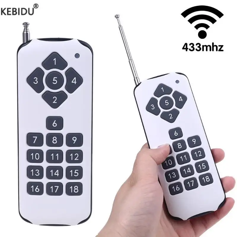 433MHz-RF-Remote-Control-1000m-18-Button-Wireless-Transmitter-Learning ...