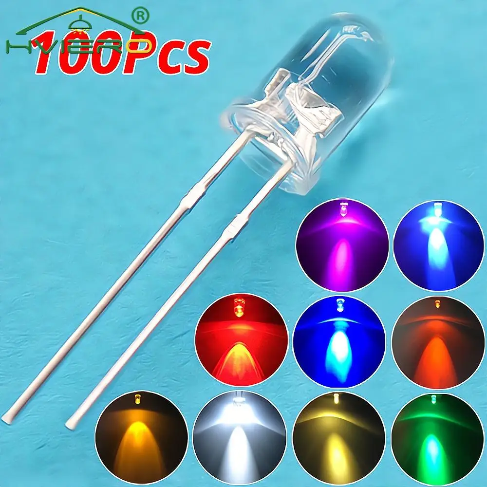 100pcs-F5-5mm-Round-White-Red-Blue-Warm-Pink-UV-Water-Clear-Led-Super ...