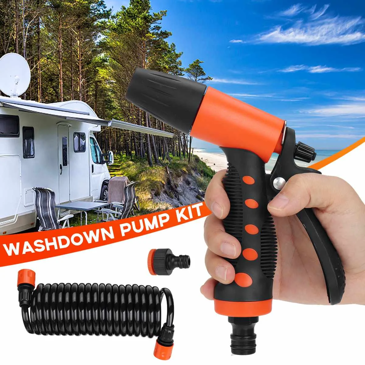 Wash-Down-Kit-Ultraviolet-Resistant-Hose-Adjustable-Nozzle-Spray-Gun ...