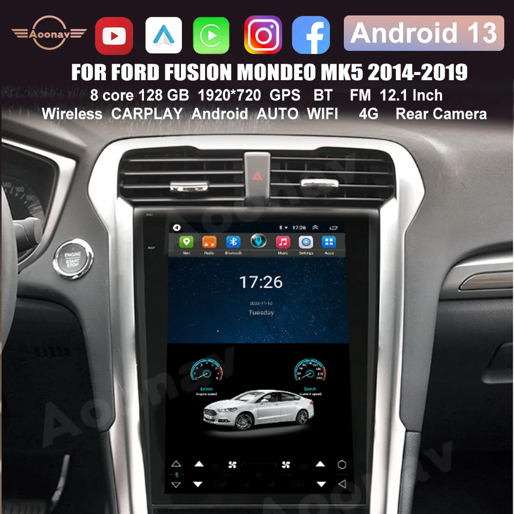 Android 13 Leitor de vídeo multimídia, rádio de carro de 12,1 "para ...