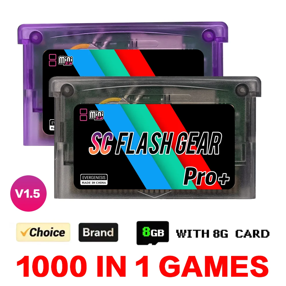 Novo mini cartão sc 1000 + em 1 flash gba cartão scfw v1.5 versão para ...