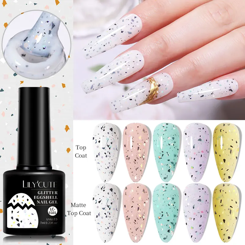 LILYCUTE-Eggshell-Glitter-Gel-Nail-Polish-Quail-Egg-Effect-Used-With ...