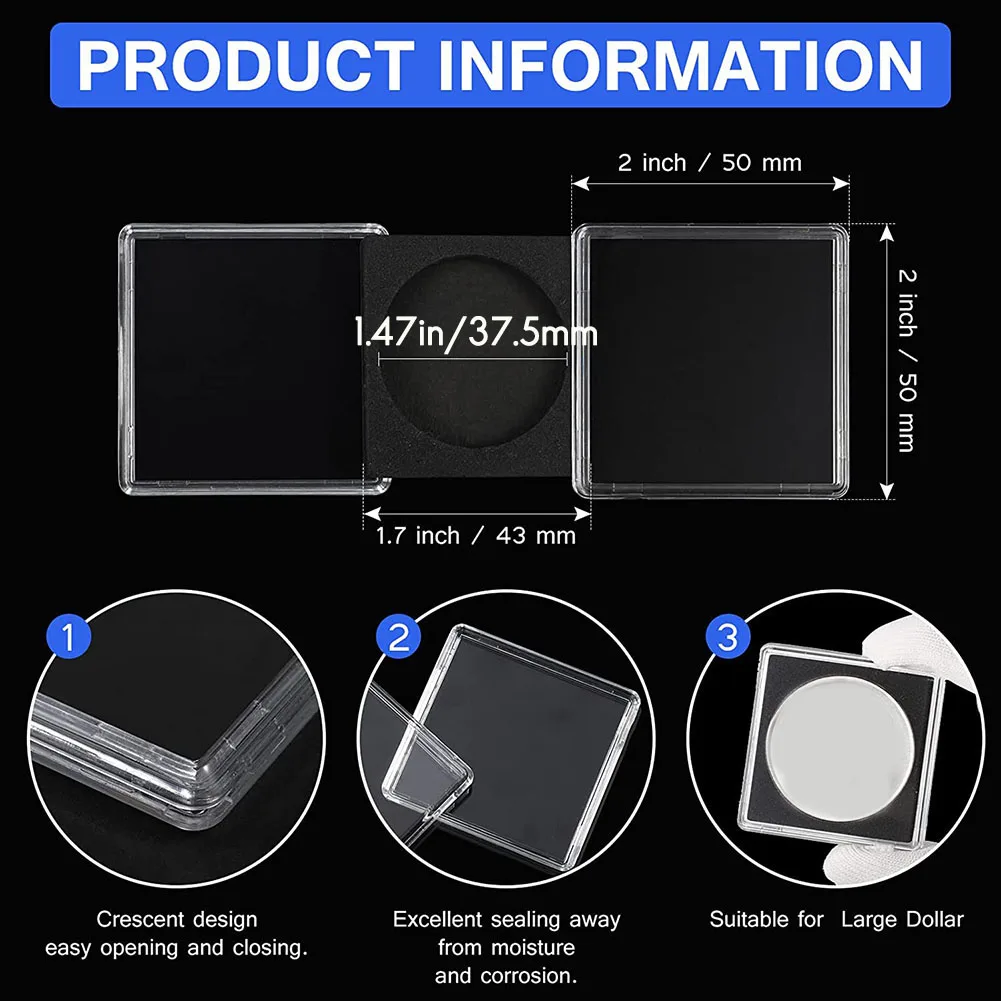 20-Pcs-Silver-Dollar-Coin-Holder-2-x-2-Half-Dollar-Coin-Holder-Coin ...