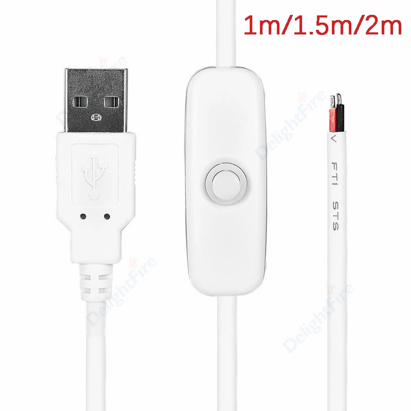 LED-Rigid-Strip-USB-Connector-Cable-ON-OFF-Switch-Electrical-Wire-USB ...