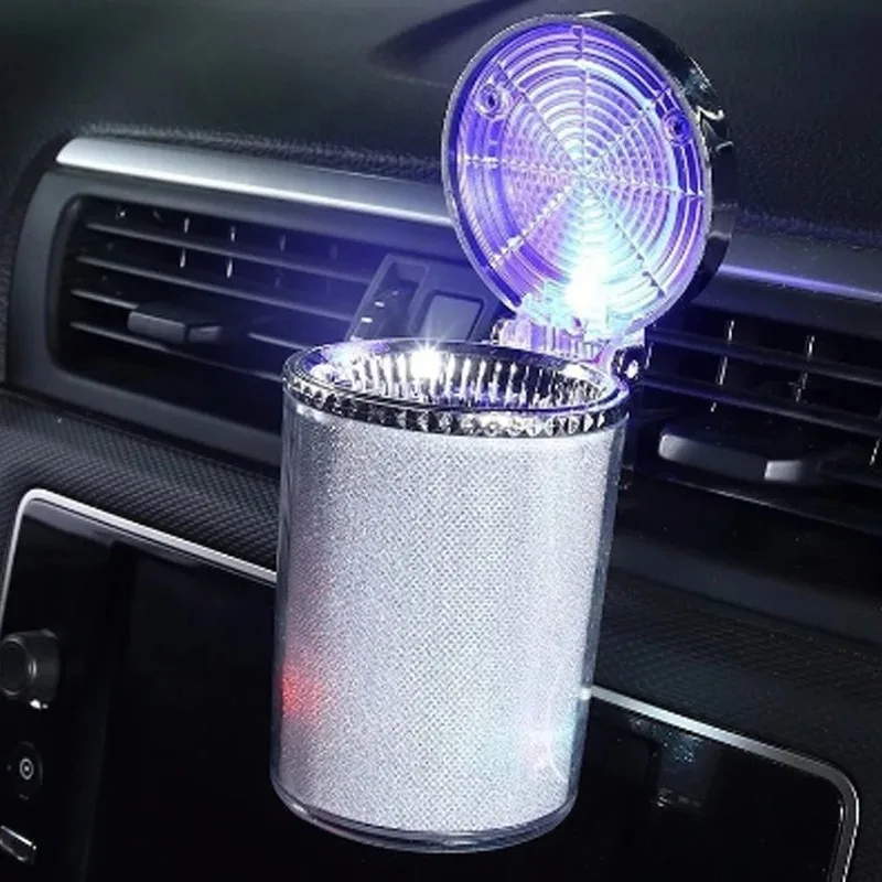 Car-Ashtray-With-LED-Light-Multifunctional-Airtight-Lid-Vehicle-Cup ...