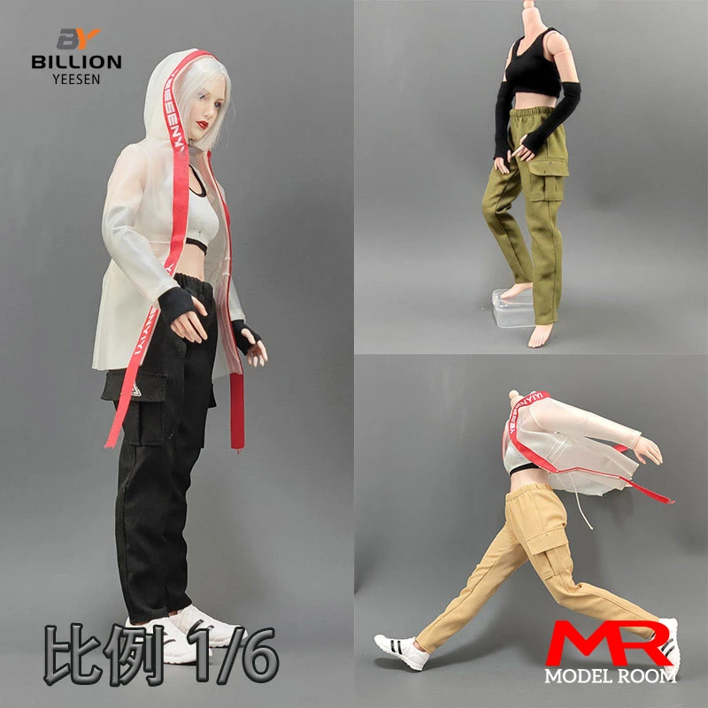 1-6-Scale-Female-Tatical-Costume-Vest-Cargo-Pants-Oversleeve-Clothes ...