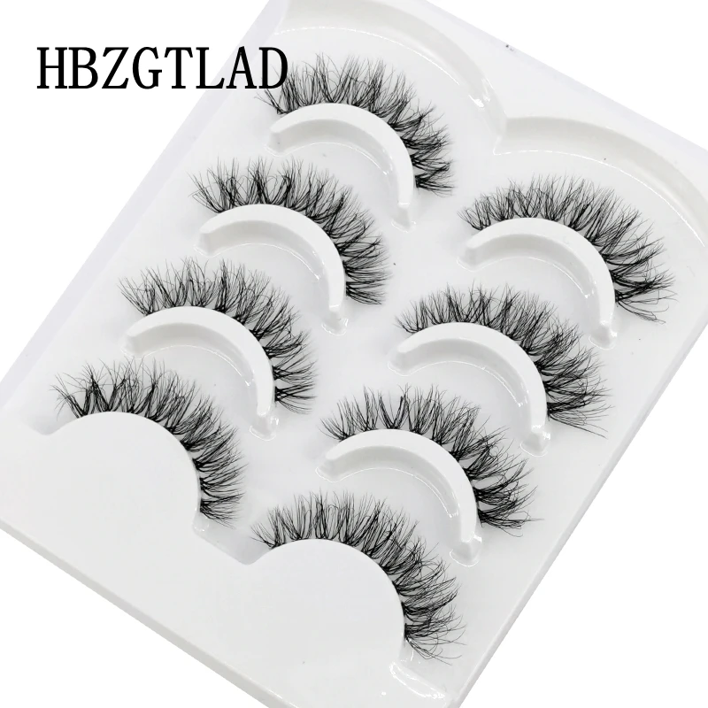 New 4 Pairs 3d Mink Lashes Natural Long Invisible Thin Band Fake Lashes ...