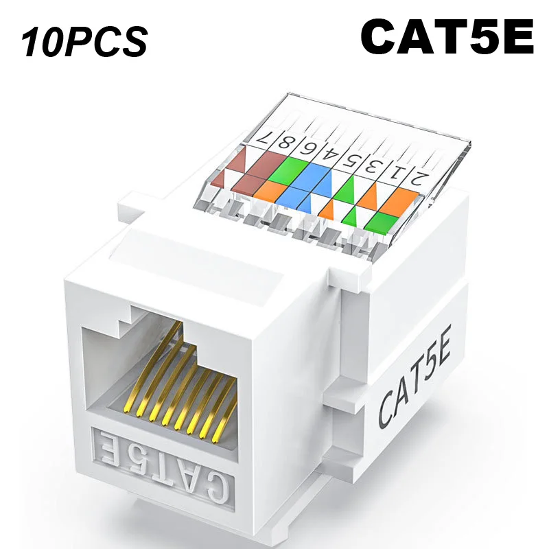 2/5/20Pcs Tool free RJ45 CAT5e Module Ethernet UTP Network Keystone ...
