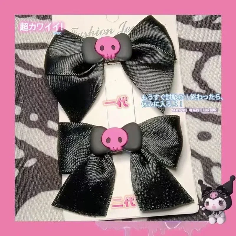 1-3-Pcs-New-Cute-Solid-Ribbon-Pink-Skull-Bowknot-Hair-Clips-JK-Cos ...