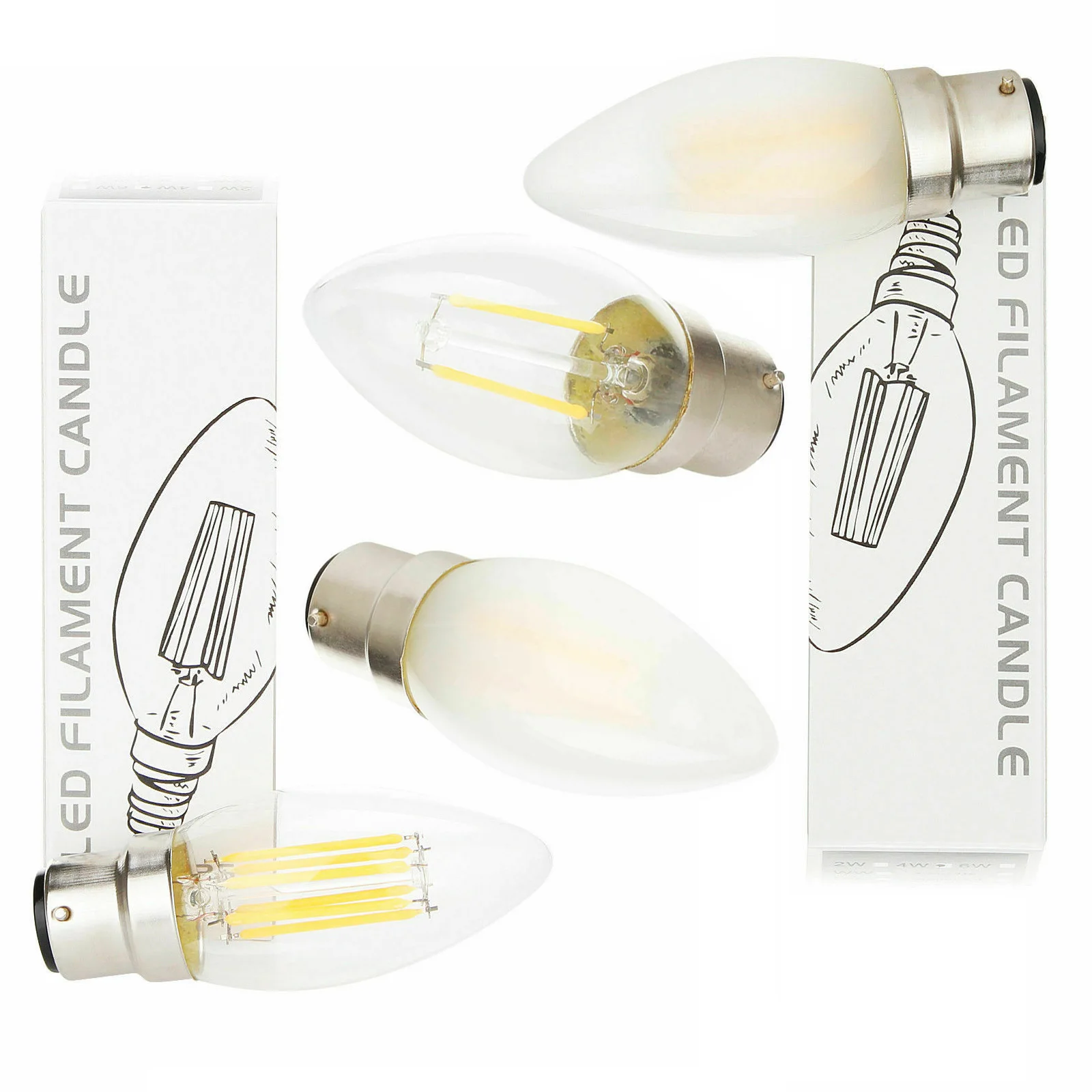 5x-B22-Bayonet-C35-Warm-White-LED-Filament-Bulb-Retro-Edison-Lamp-2w-4w ...