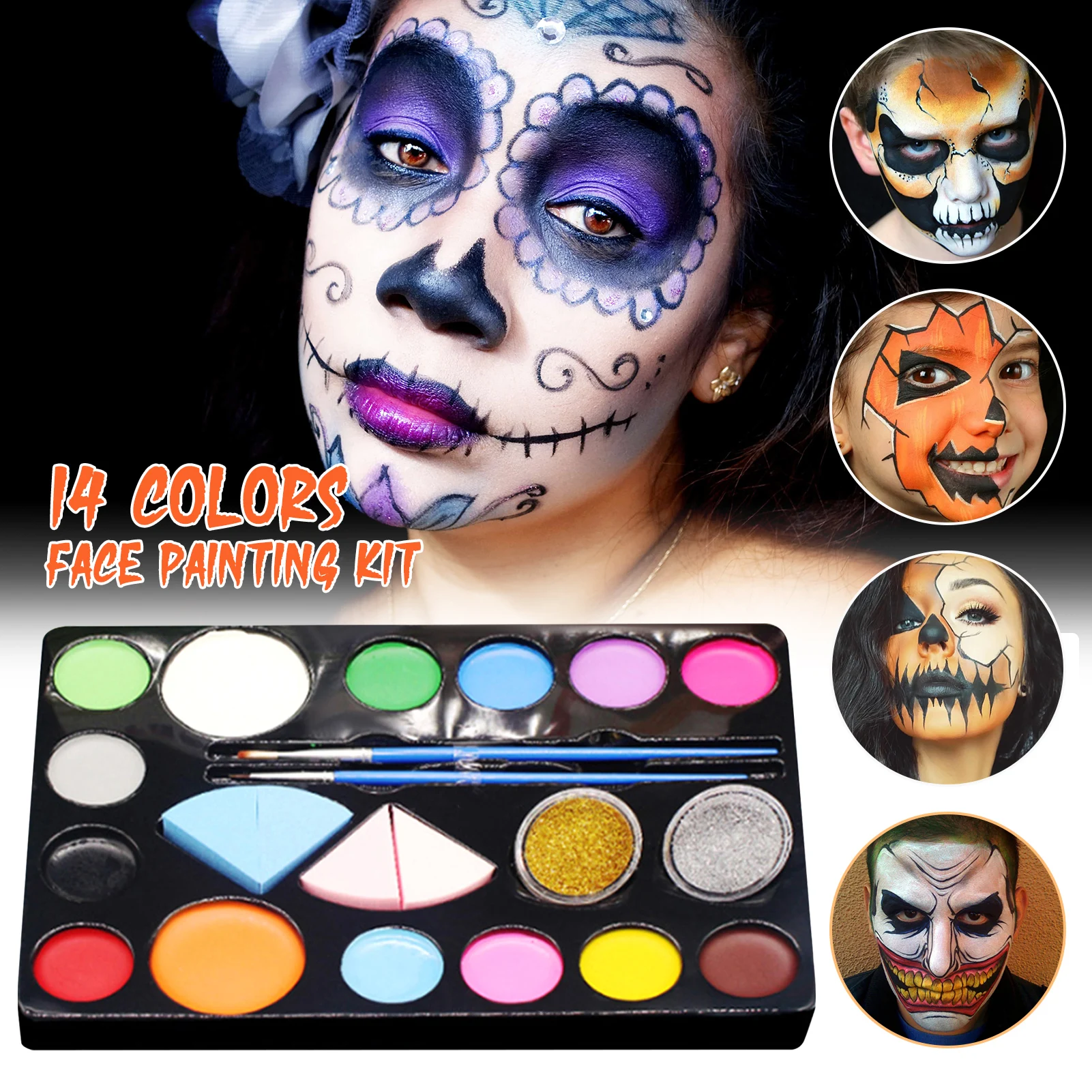 Multi-color-Face-Body-Paint-Oil-Professional-Art-Make-Up-Tool-Set-For ...