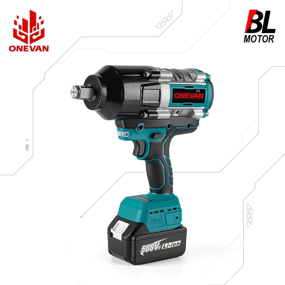 ONEVAN 3100NM Brushless Electric Wrench 3/4 inch Cordless Impact Wrench ...