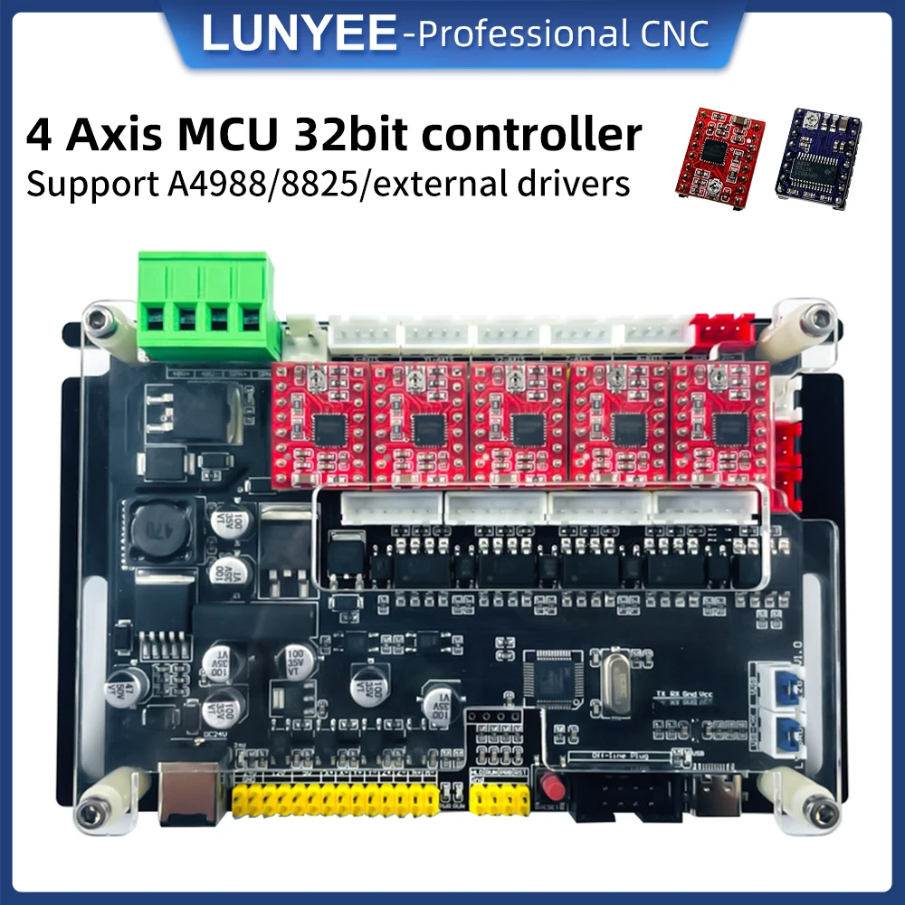 32bits-GRBL-Offline-Controller-A4988-8825-Driver-4-Axis-Control-Board-Support-Laser-300-500W ...