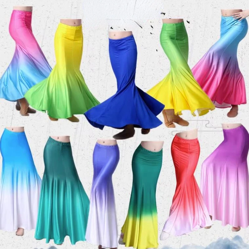 Dai-Dance-Costumes-Fishtail-Skirt-Wrap-Hip-Peacock-Dance-Dress-Girls ...