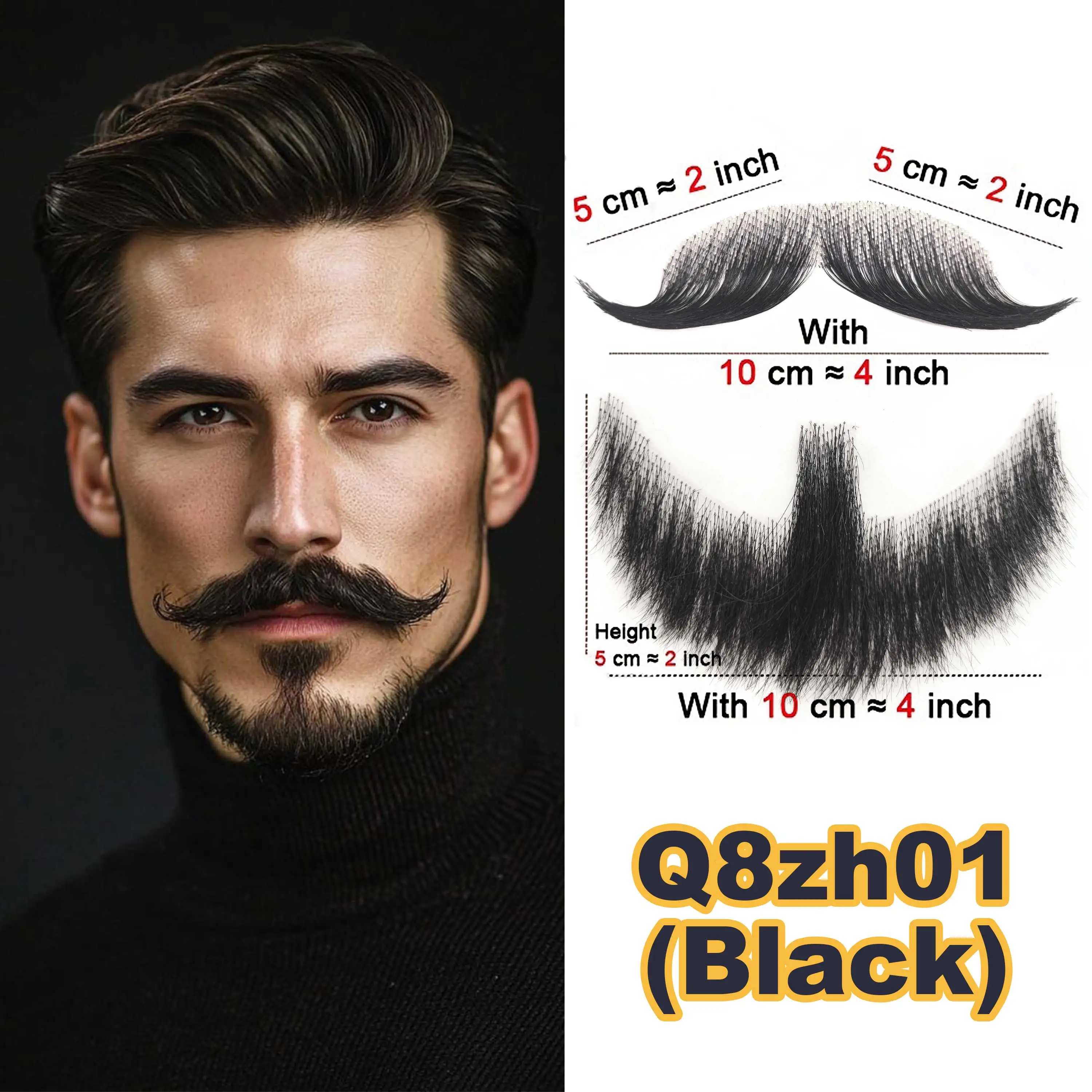 No Glue Fake Beard Trimmable for Men Theatrical/Holiday/Drama/Party ...